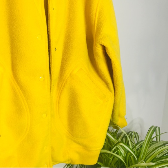 Vintage | Jackets & Coats | Vintage Retro 9s Yellow Fleece Bomber ...